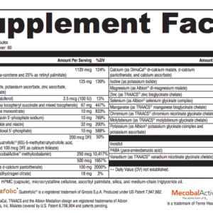 Active Multinutrients WITHOUT Copper + Iron | Methylated Multivitamin